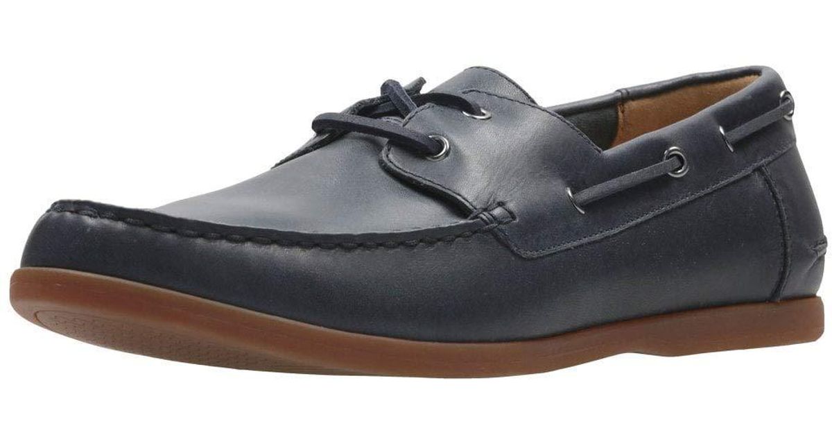 Clarks Morven Sail Leather Shoes In Navy Standard Fit Size 101⁄2 in ...