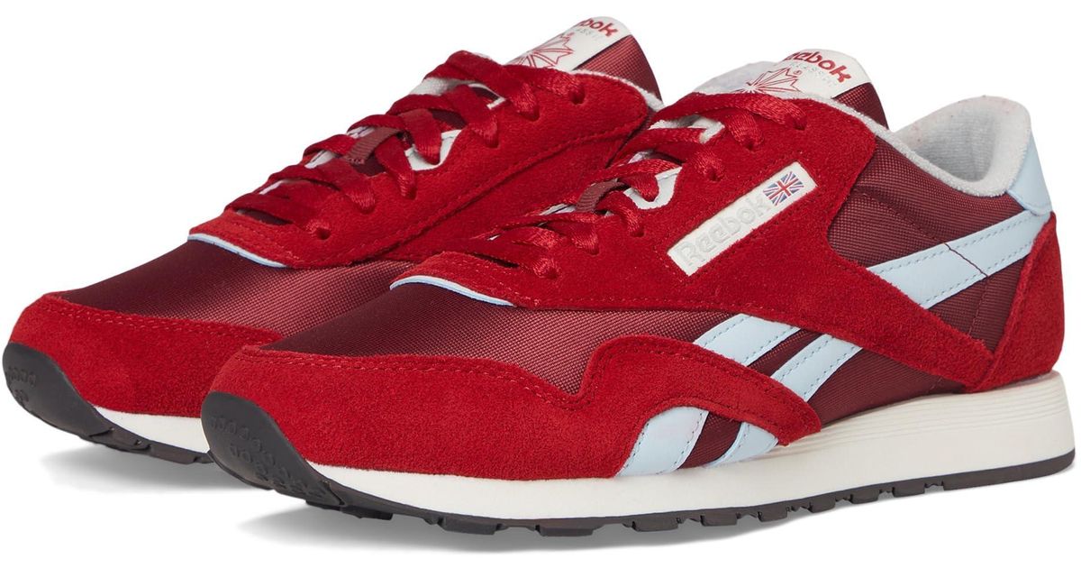 Reebok Classic Nylon Sneaker in Red for Men | Lyst