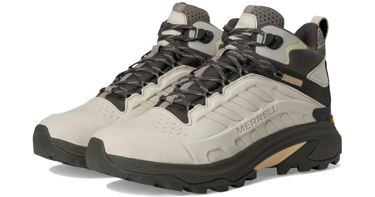 Merrell Moab Speed 2 Leather Mid Waterproof Shoes, Synthetic/Textile in ...