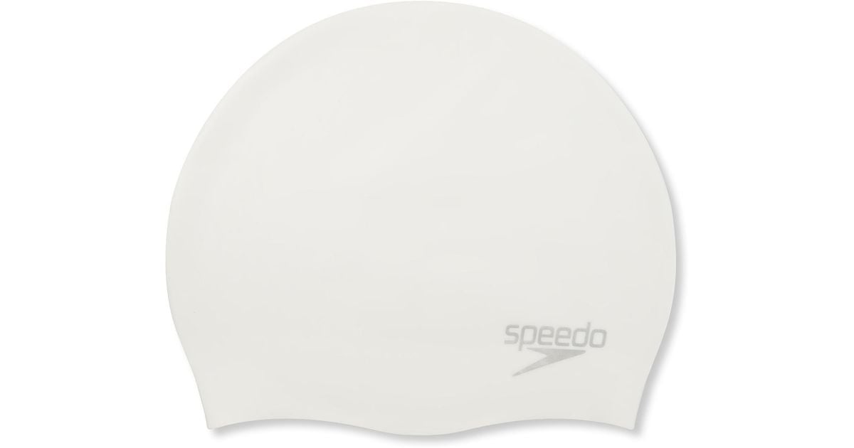 Speedo Plain Moulded Silicone Cap - White/silver for Men | Lyst UK