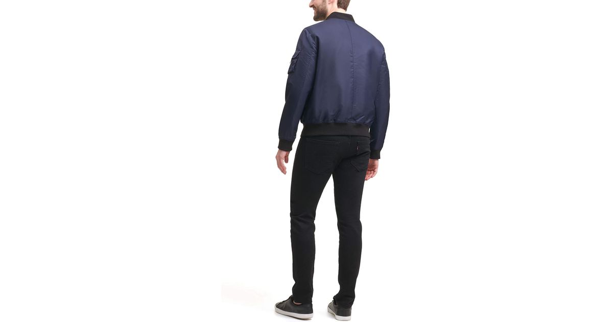 Levi's Varsity Bomber Trucker Jacket in Blue for Men | Lyst UK
