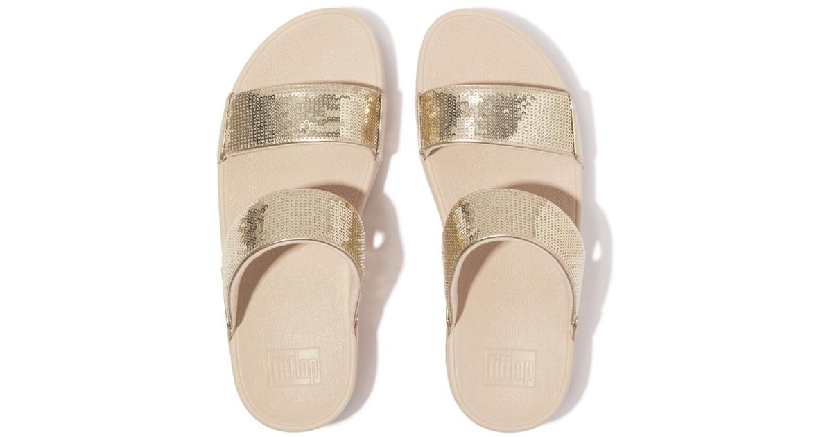 Fitflop S Lulu Sequin Slides Polyurethane Plantino Sandals 4 Uk in ...