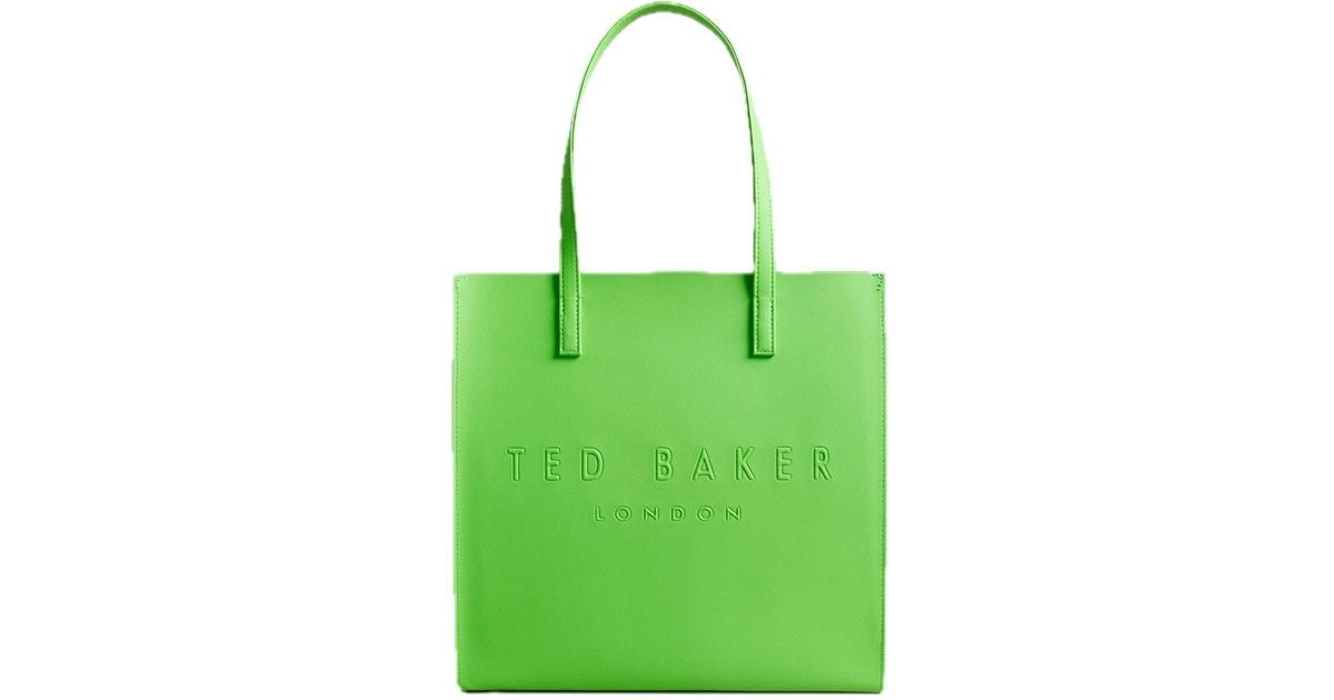 Ted Baker Soocon Large Crosshatch Icon Bag in Green | Lyst UK