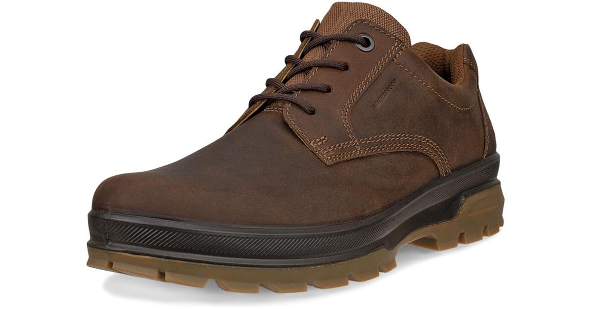 Ecco Rugged Track Plain Toe Low Waterproof Hiking Shoe in Brown for Men ...