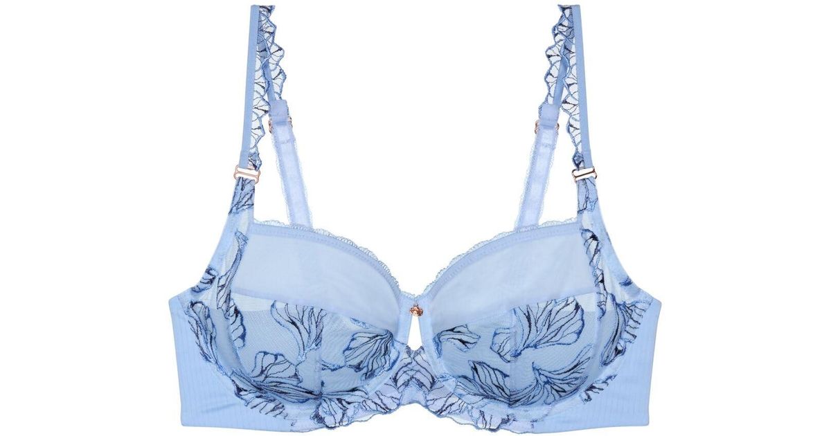Triumph Wild Iris Florale Bra in Blue | Lyst UK