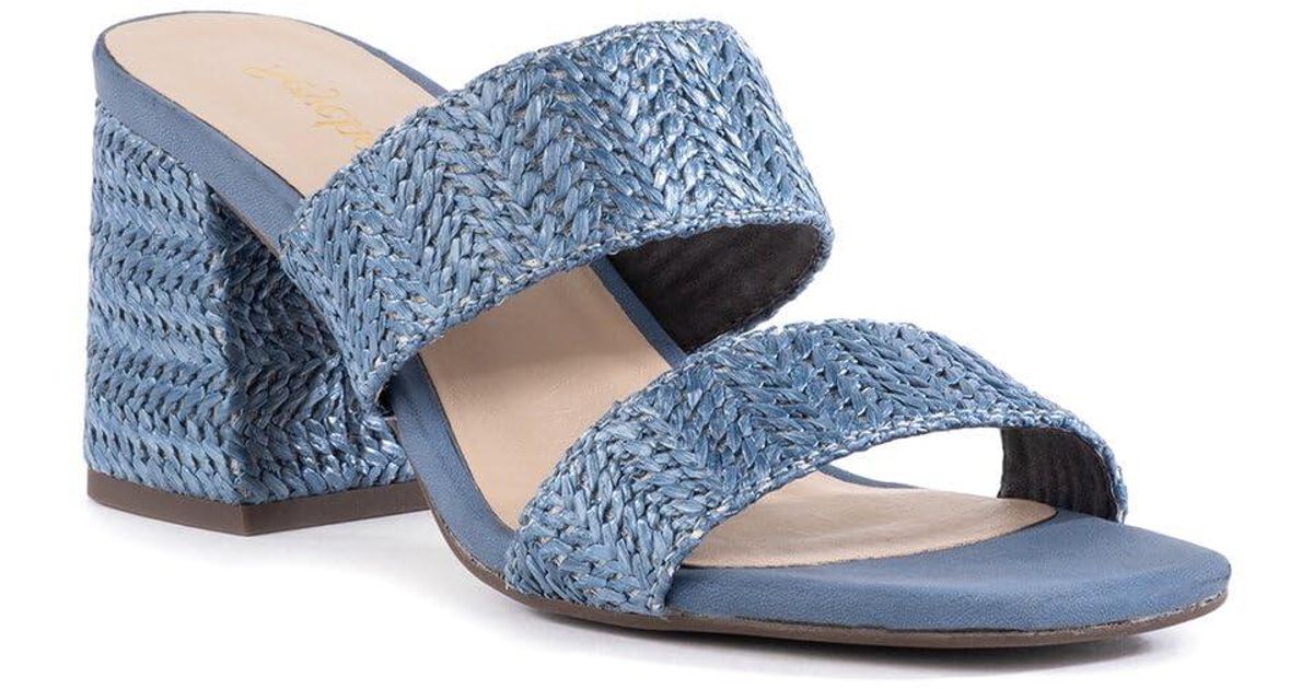Seychelles Newport Raffia Slide Sandal in Blue | Lyst