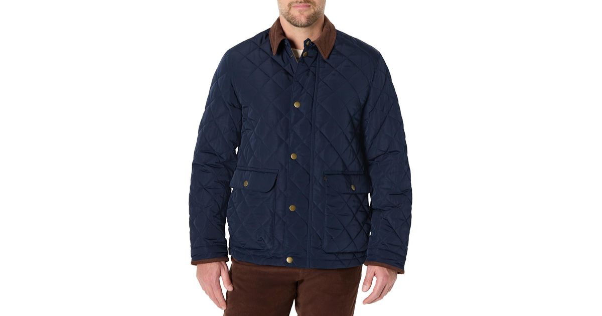 Amazon Essentials Quilted Midweight Jacket in Blue for Men | Lyst