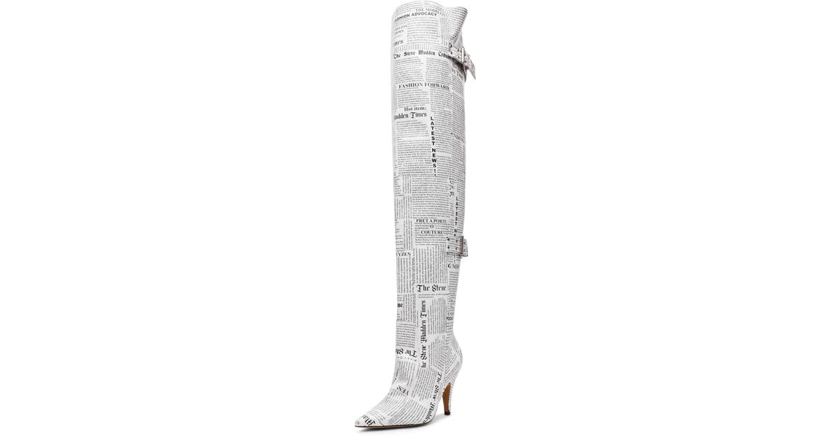 Steve Madden Baddie Over-the-knee Boot in White | Lyst