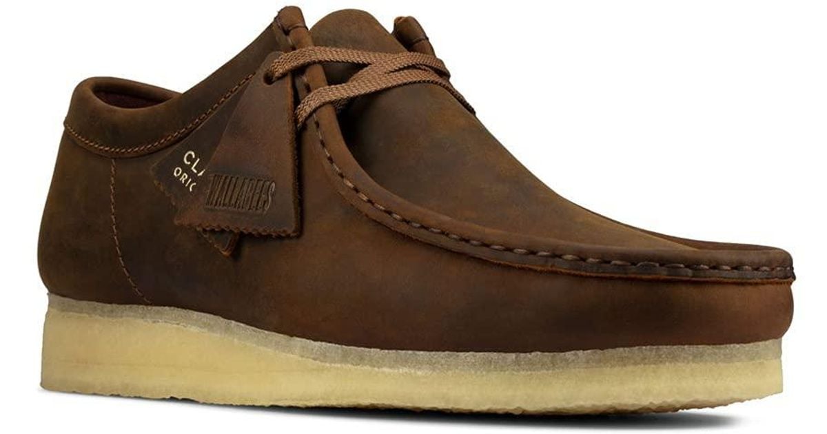 Clarks Wallabee Oxford in Brown for Men | Lyst UK