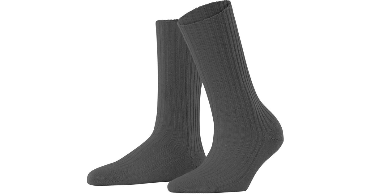 FALKE Cosy Wool Boot W So Viscose Cashmere Plain 1 Pair Socks in Grey ...