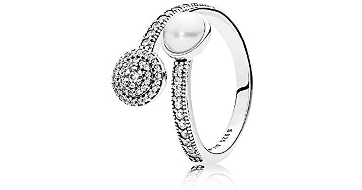 PANDORA Silver Cz & Crystal Luminous Glow Ring in Metallic | Lyst UK