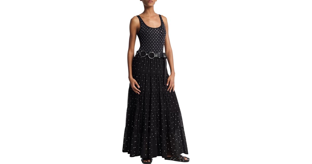 Michael Kors S Studded Tier Maxi Skirtskirt in Black | Lyst UK