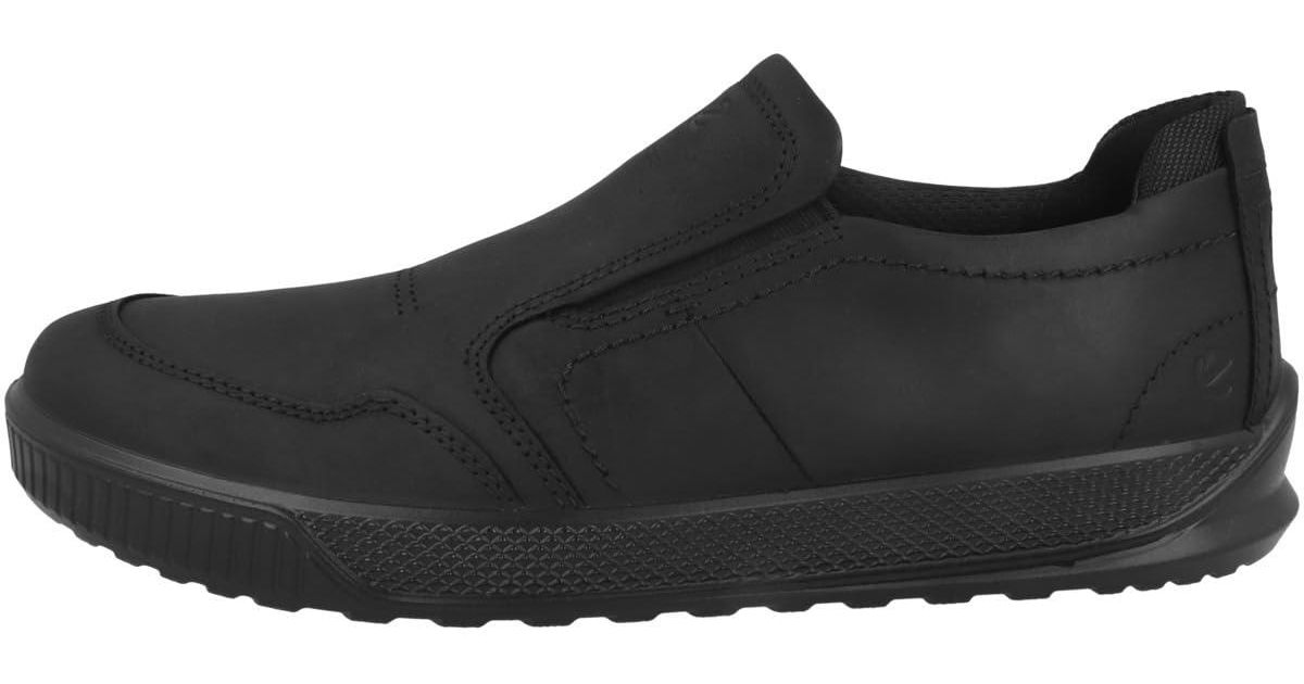 Ecco Byway Slip-On Sneakers Shoes, Cotton/Leather/Nubuck in Black for ...
