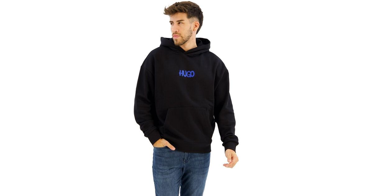 HUGO S Nimayho Cotton-terry Hoodie With Smiley-face Logo in Black for ...
