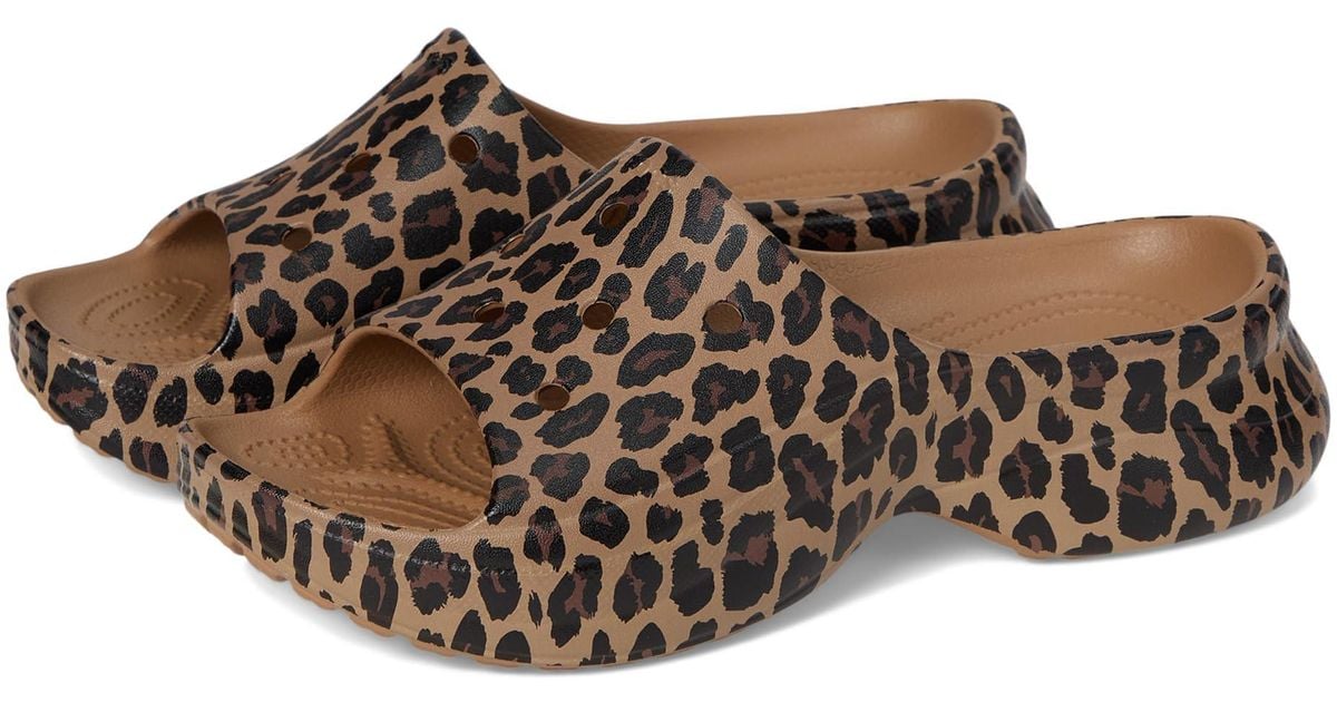 Crocs™ Bae Slide Sandals Sepia/Leopard, Synthetic | Lyst