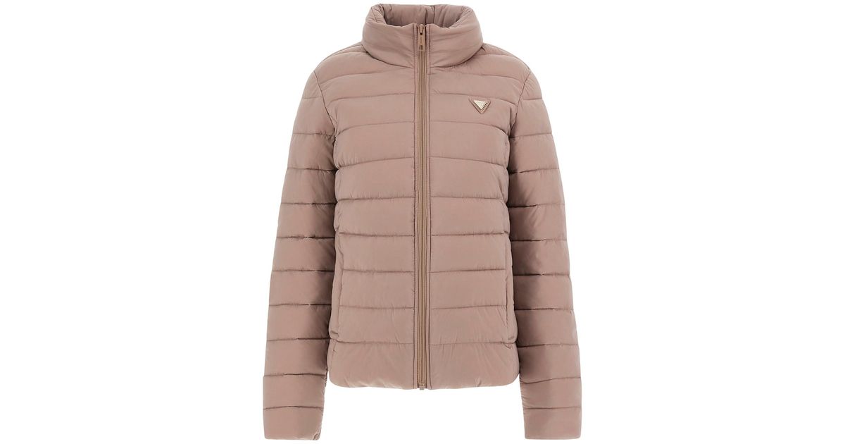 Guess S Solid Heavy Diann Puffer Jacket in Pink | Lyst