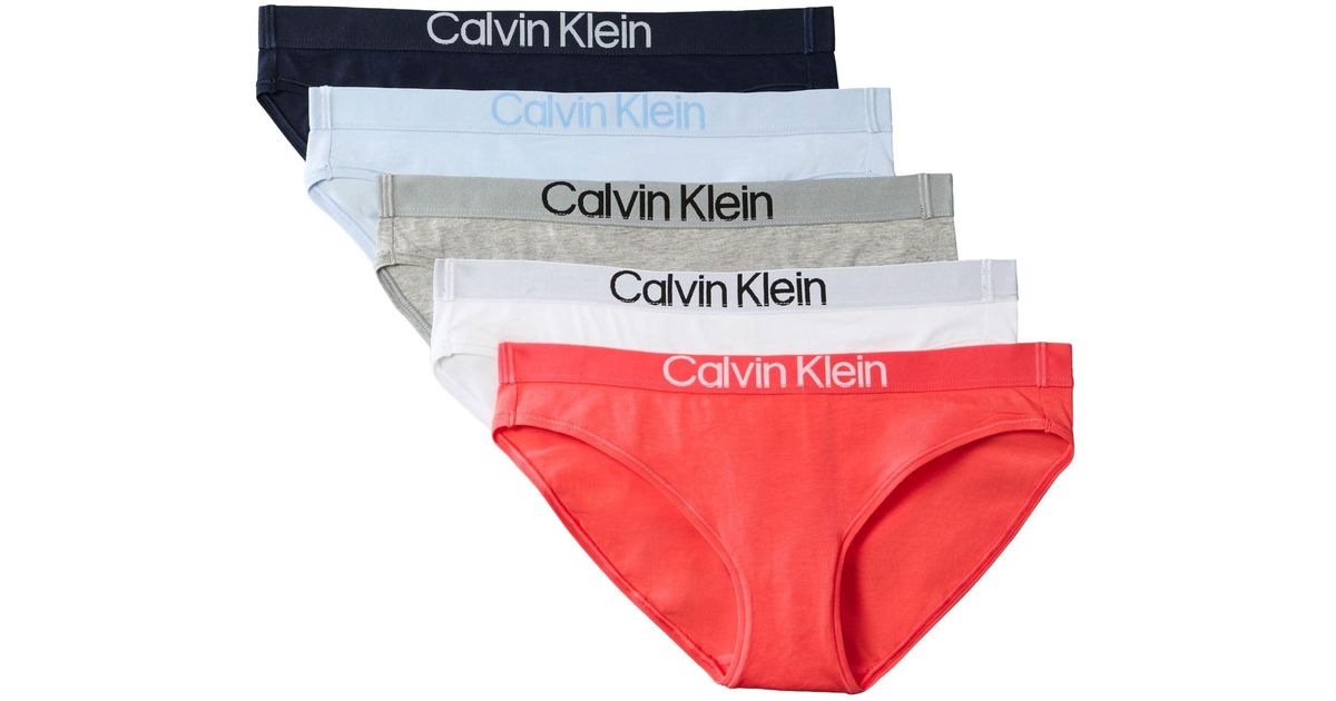 Calvin Klein Bikini 5pk Blue in Red | Lyst UK