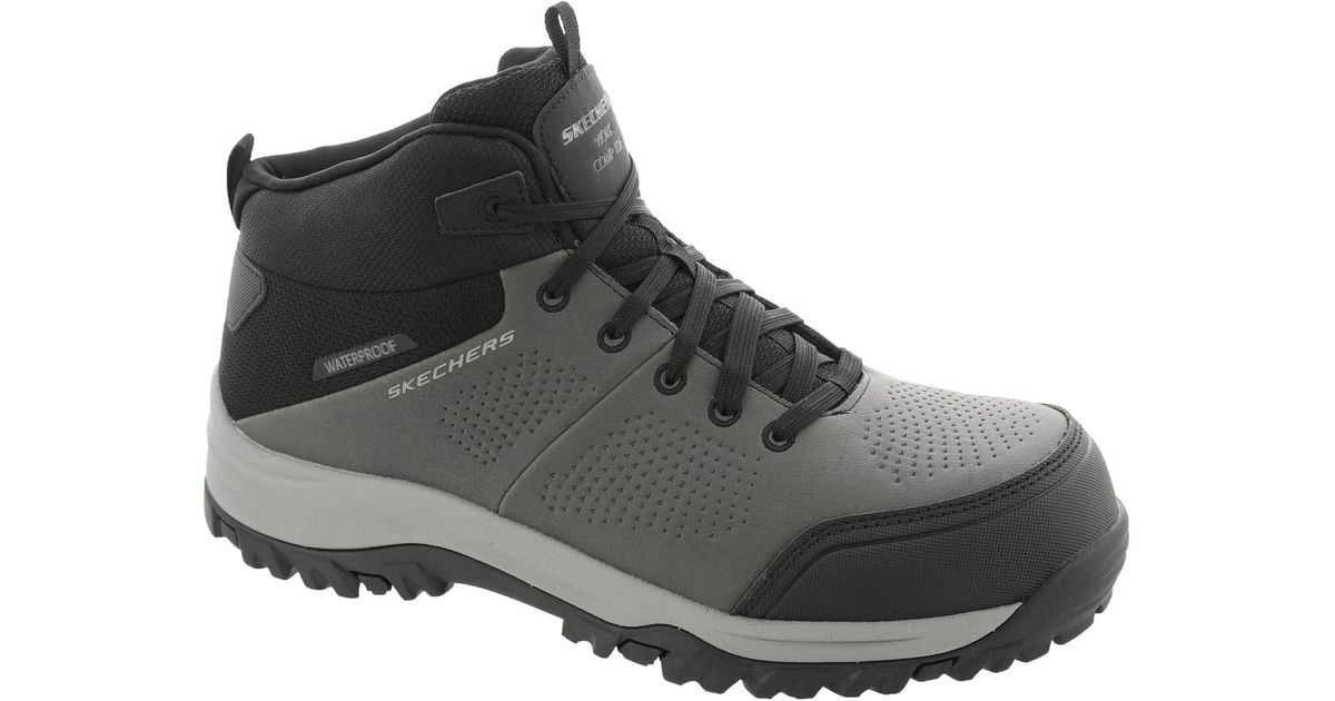 Skechers Relment-erett Comp Toe Construction Shoes in Black for Men ...
