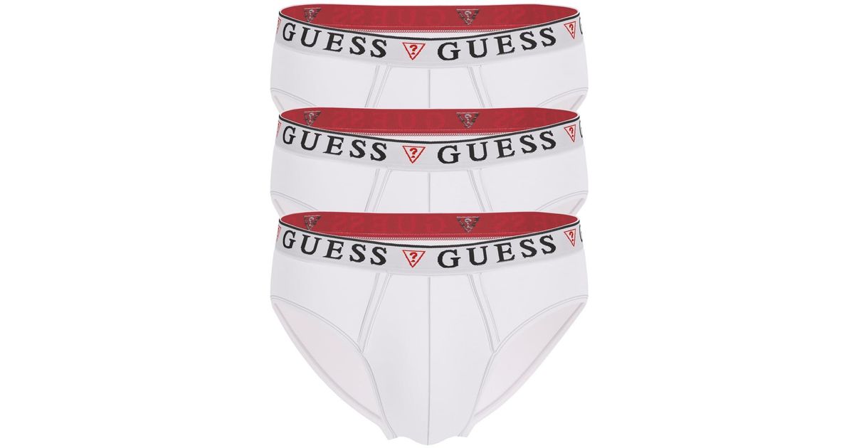 Guess Eco Brian Hero Brief 3pack in White for Men | Lyst UK