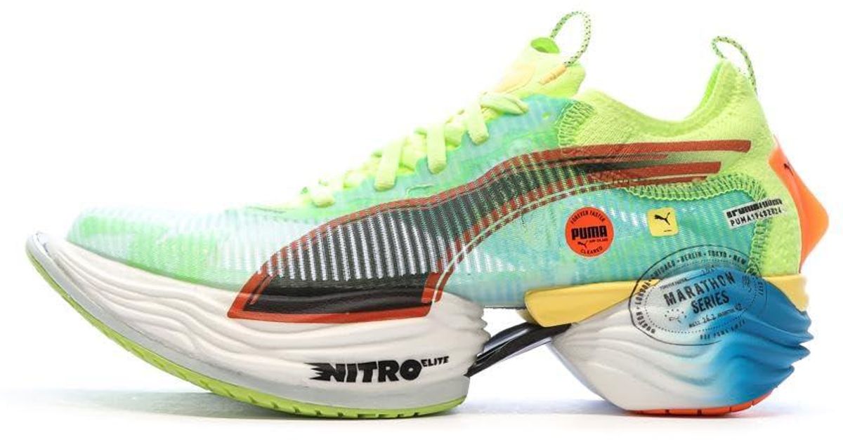PUMA Running Shoes Green/blue Nitro Elite 2 for Men | Lyst UK