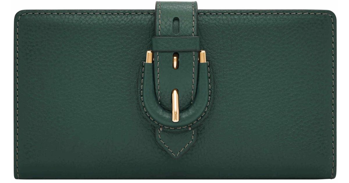 Fossil Harwell Tab Bifold in Green | Lyst