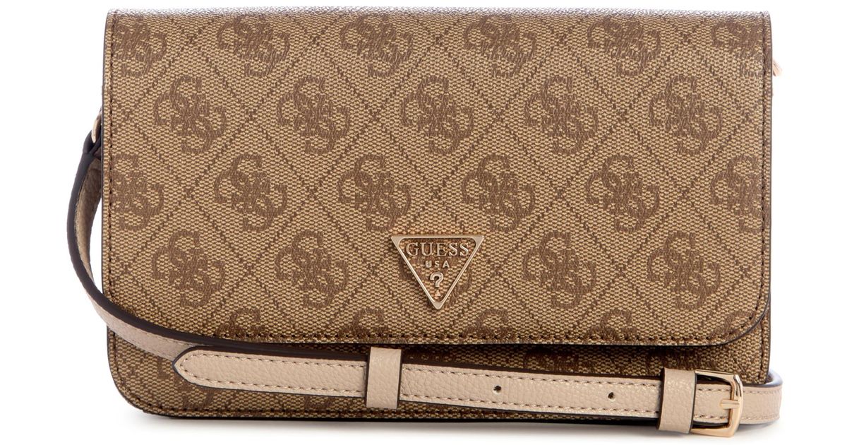 Guess Noelle Ii Crossbody Flap Organizer in Brown | Lyst