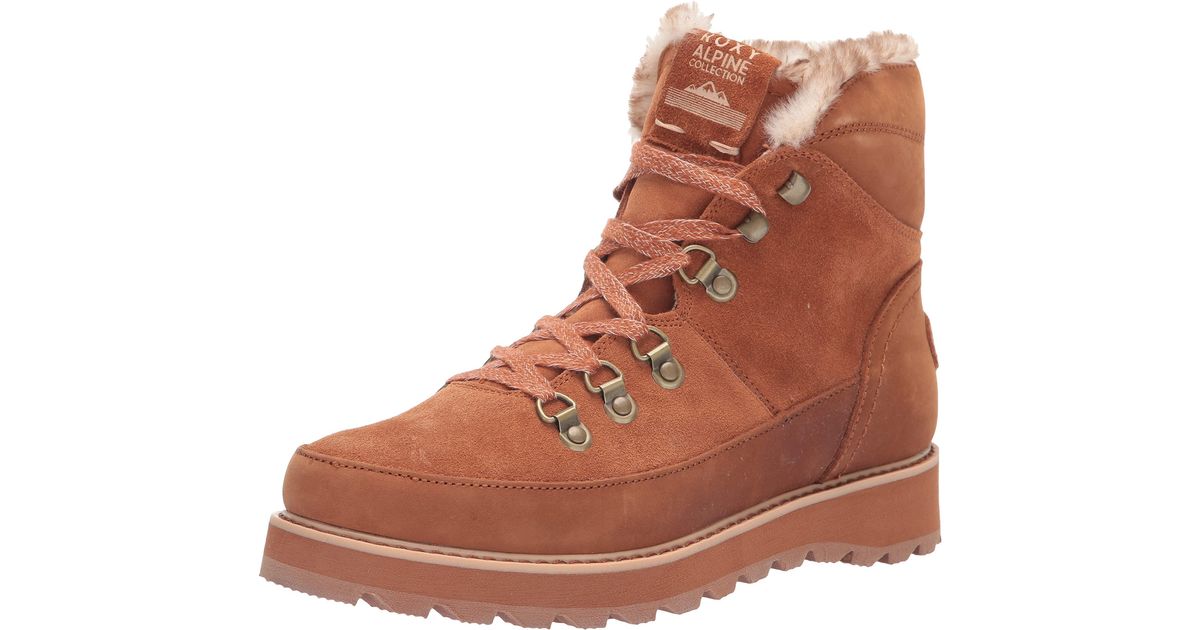 Roxy Sadie Lace-up Boots Snow in Brown | Lyst UK