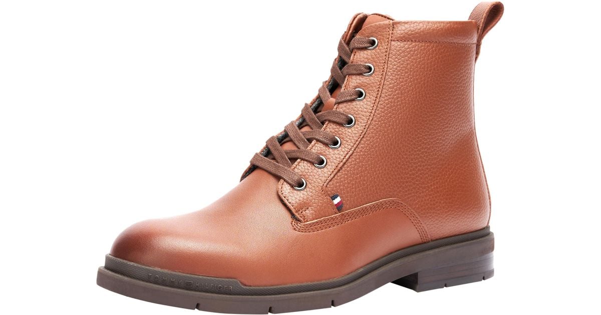 Tommy Hilfiger Low Boot Stiefel Warm aus Leder in Braun für Herren ...