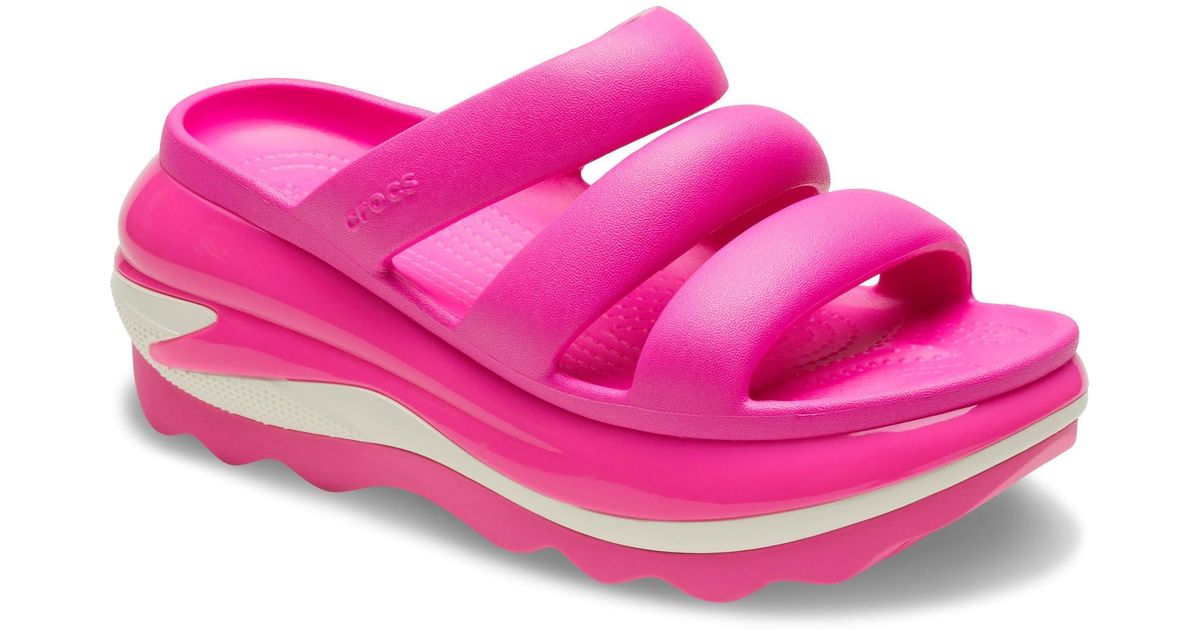 Crocs™ Adult Mega Crush Triple Strap Sandal Platform in Pink | Lyst UK