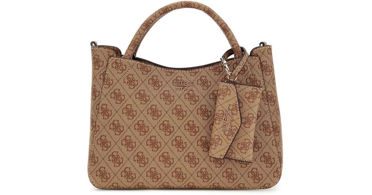 Guess S Brenton Small Girlfriend Satchel Handbag in Brown | Lyst UK