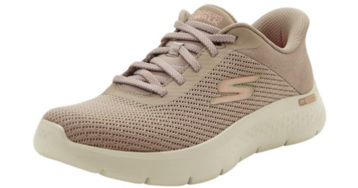 Skechers Go Walk Flex Carla Sneaker in Natural | Lyst UK
