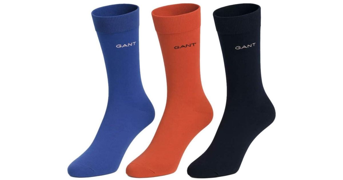 GANT S Soft Cotton Socks 3 Pack in Blue for Men | Lyst UK