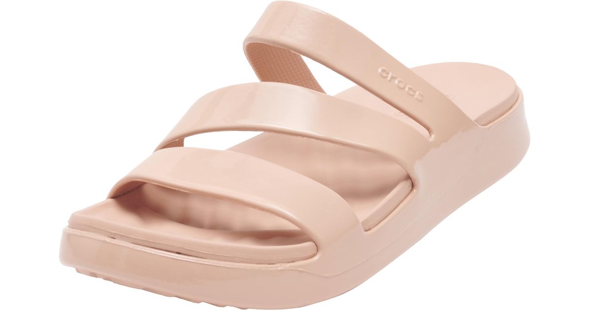 Crocs™ Slide,getaway Patent Strappy,pink Caramel,5 Uk in Black | Lyst UK