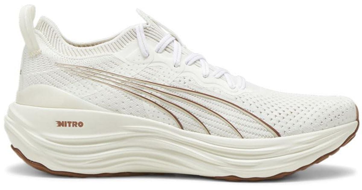 PUMA Mens Foreverrun Nitro Knit Running Sneakers Shoes - White, White ...
