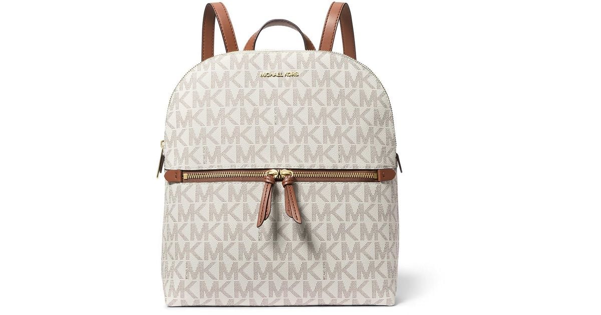 Michael Kors Dallas Medium Signature Logo Backpack in Grey | Lyst UK