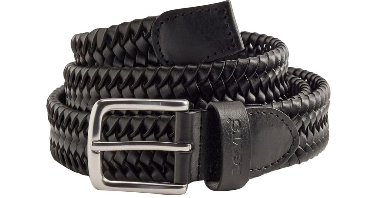 Levi's Stretch Braid Composition Leather Belt in Black for Men | Lyst UK