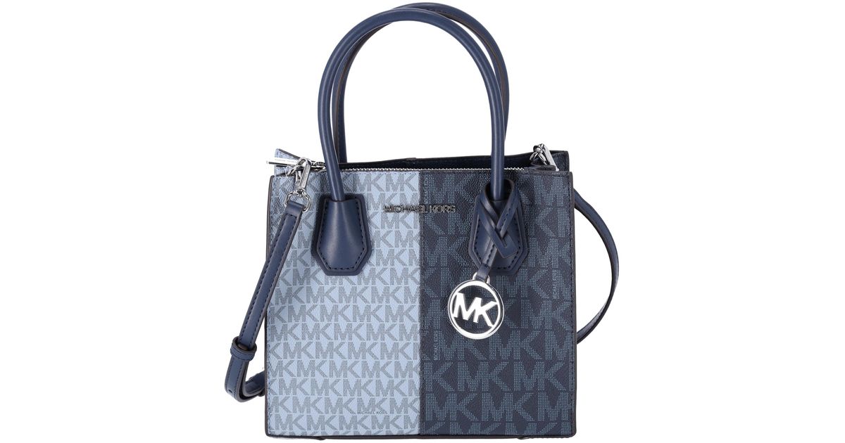 Michael Kors Mercer Medium Messenger Bag Mk Signature Navy Blue Multi ...