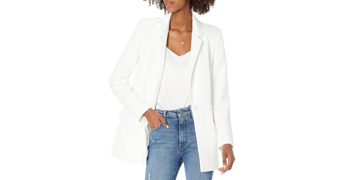 The Drop Blake Long Blazer in White | Lyst