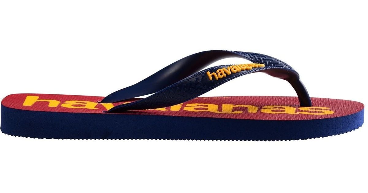 Havaianas S Hav. Top Logomania 2 Ruby Red Flip Flops Navy Blue 11-12 Uk ...