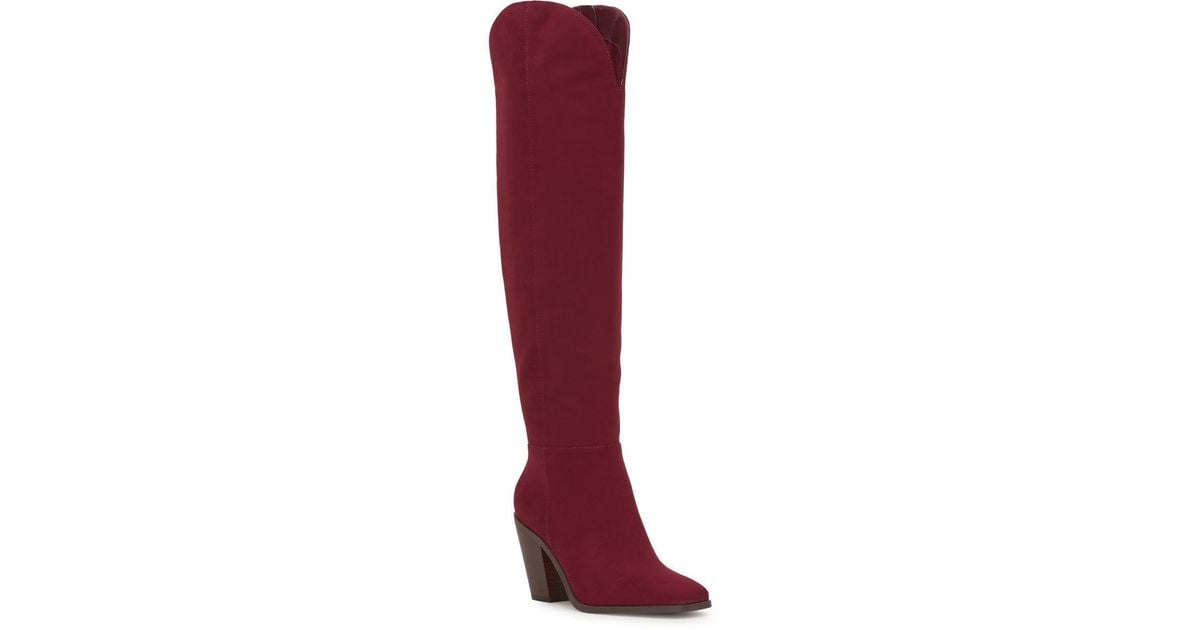 Jessica Simpson S Ravyn Faux Suede Over-the-knee Boots Red 6.5 Medium ...