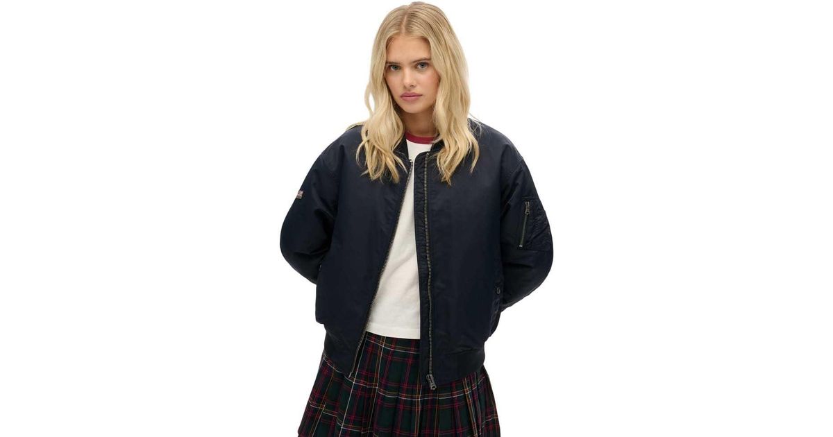 Superdry Ma1 Bomber Jacket M in Blue | Lyst UK