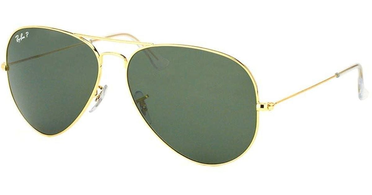 Ray-Ban Original Aviator Rb3025 001/58 Polarized Size Medium in Green ...