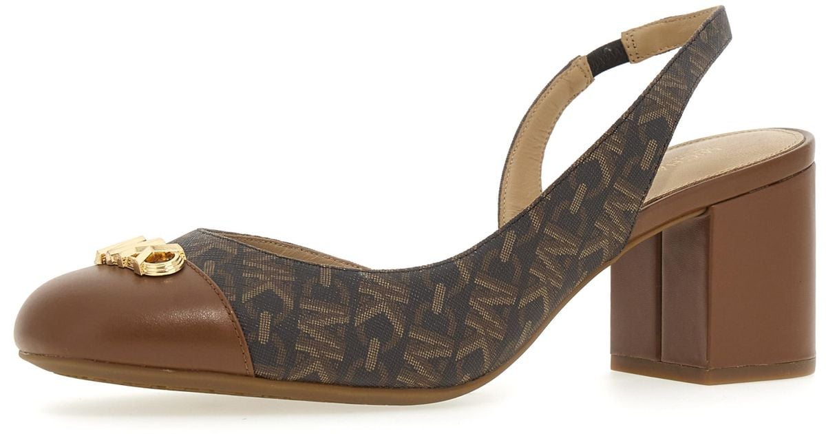 Michael Kors Perla Flex Toe Cap Pump Heeled Shoes in Brown | Lyst UK