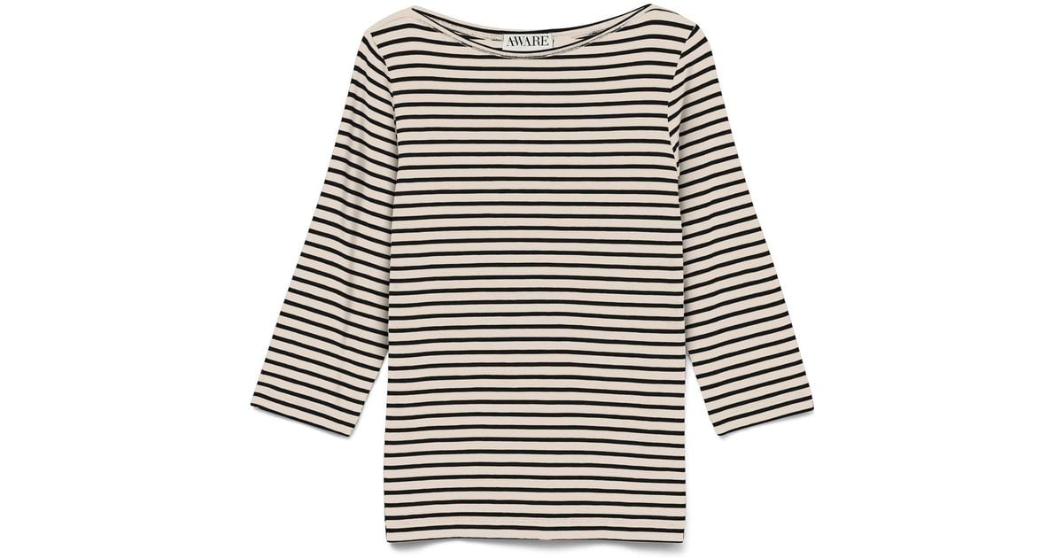 Vero Moda Aware Vmfiona 3/4 Boatneck Top Vma Noos in White | Lyst UK