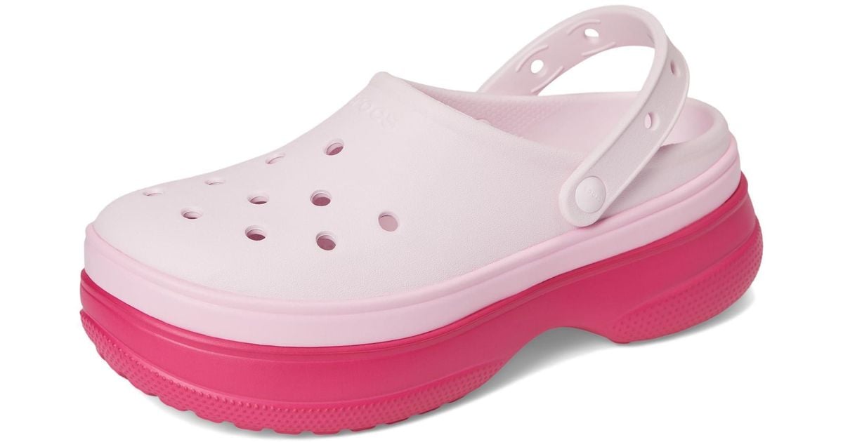 Crocs™ Adult Classic Stacked Clogs Platform in Pink | Lyst UK