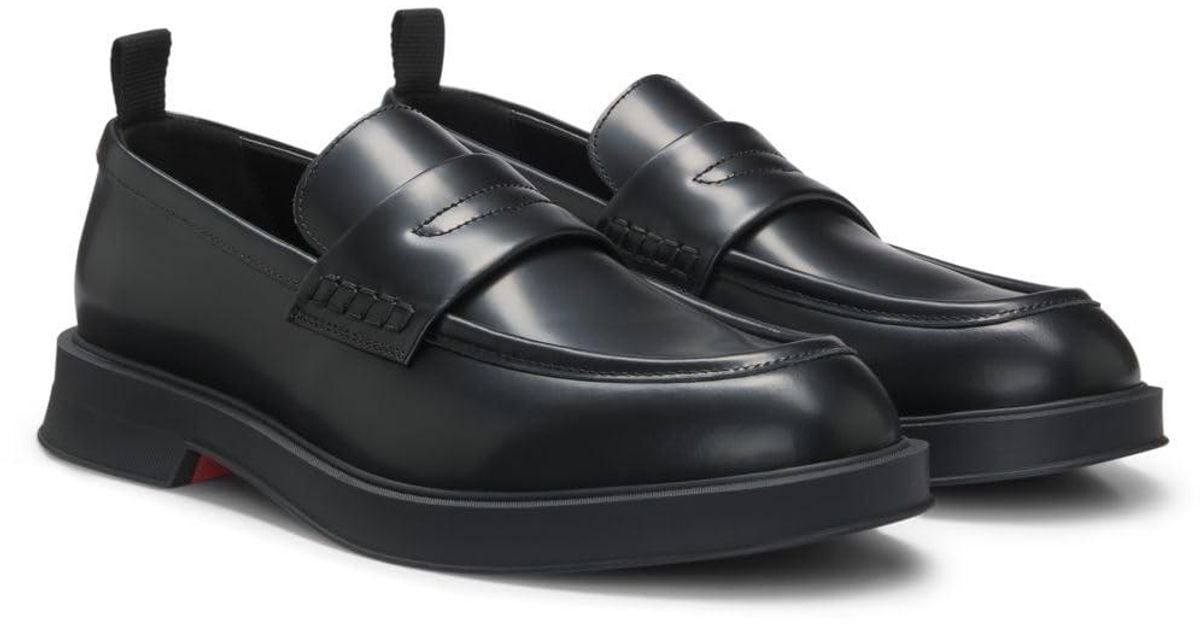 HUGO Lenner_loaf_bo Loafer in Black for Men | Lyst UK