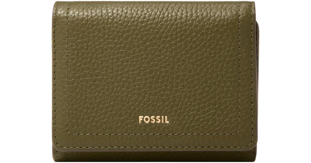 Fossil Logan Trifold Wallet in Green for Men | Lyst UK