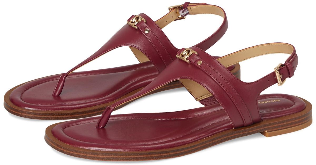 Michael Kors Mandy Thong Sandal Sandals, Synthetic in Red | Lyst UK