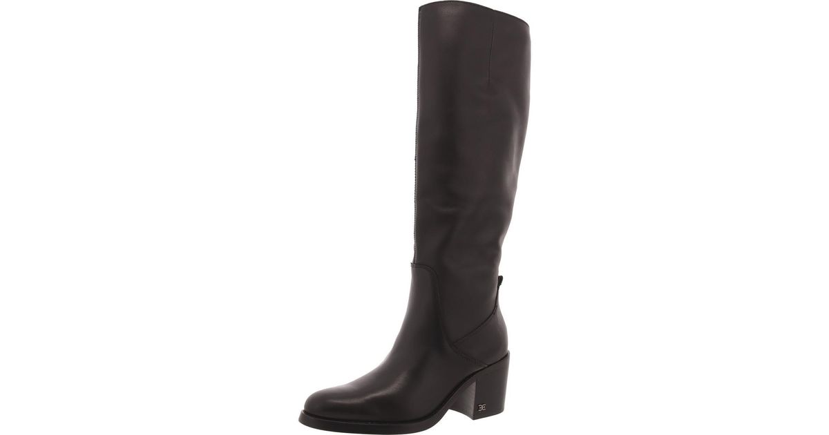 Sam Edelman Soyer Leather Tall Knee-High Boots in Black | Lyst
