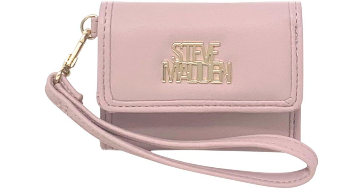 Steve Madden Bcass Trifold Indexer Wallet With Wrist Strap in Pink ...